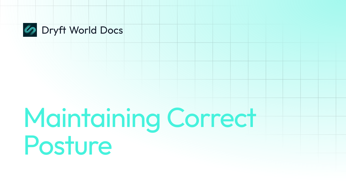 Maintaining Correct Posture | Dryft World Docs